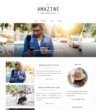 Amazine Simple Blogger Template • Blogspot Templates 2025