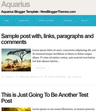 Aquarius Simple Blogger Template • Blogspot Templates 2025