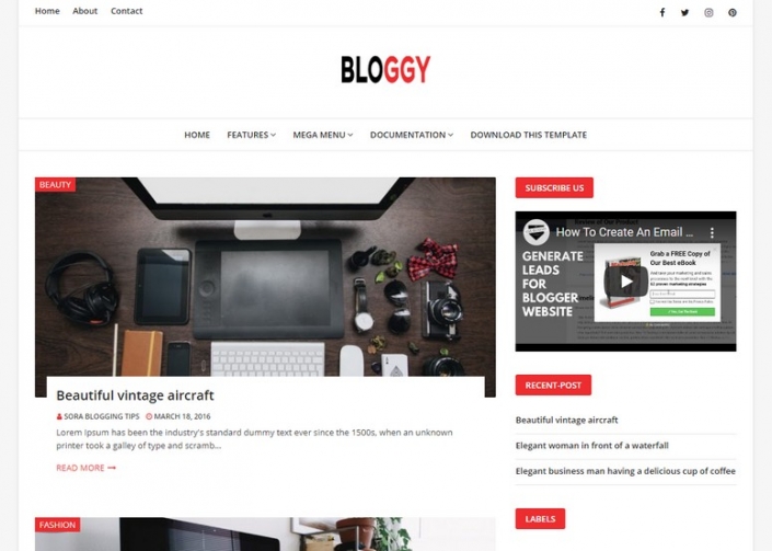 Bloggy Blogger Template • Blogspot Templates 2021