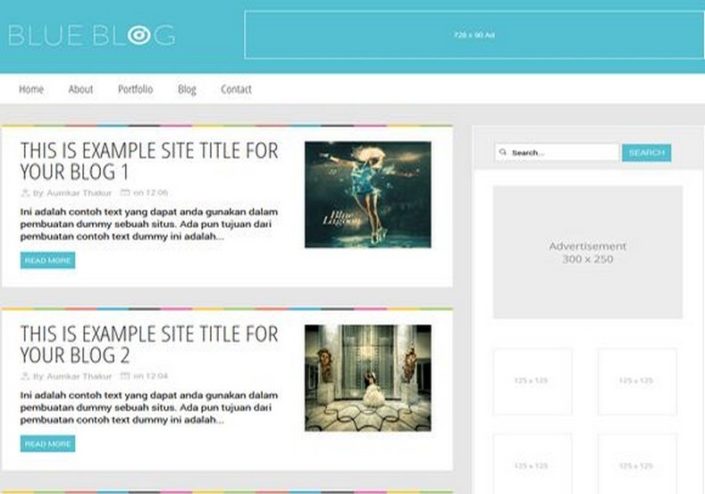 Blue Blog Blogger Template 2014 Free Download