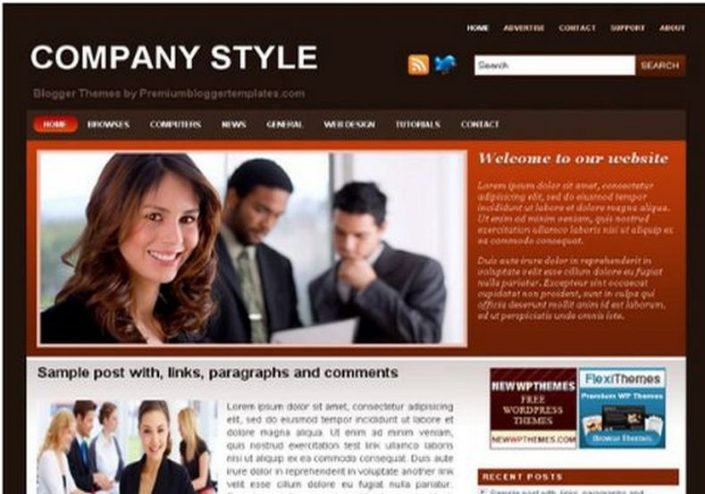 Company Style Blogger Template 2014 Free Download