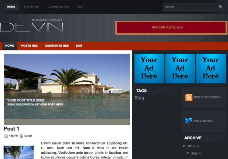 Devin Blogger Template 2014 Free Download