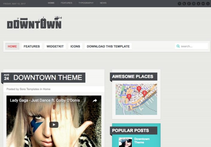 Downtown Blogger Template 2014 Free Download