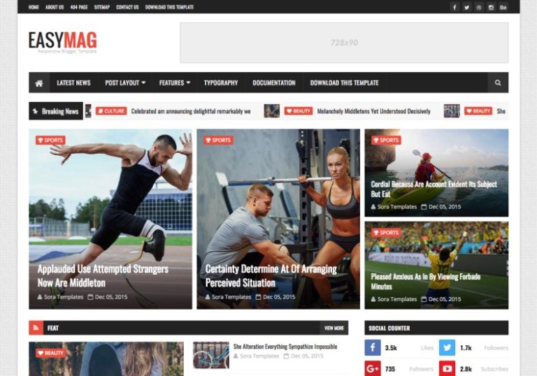 Easy Mag Blogger Template • Blogspot Templates 2025