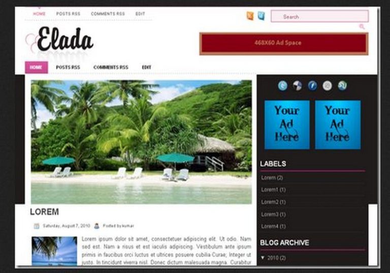 Elada Blogger Template 2014 free Download