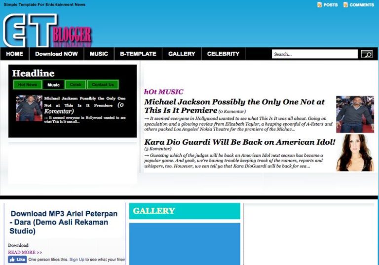 Entertainment 1.0 Fix Blogger Template 2014 Free Download