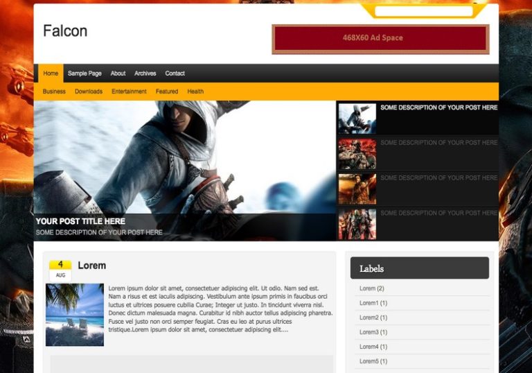 Falcon Blogger Template 2014 Free Download