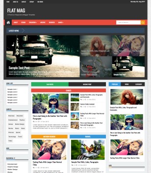 Flat Mag Blogger Template - Premium Blogger Templates