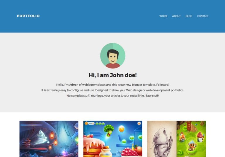 Foliocard Responsive Portfolio Blogger Template 2014 Free Download