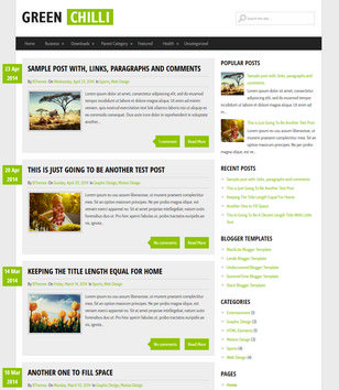 GreenChilli Green Blogger Template 2015