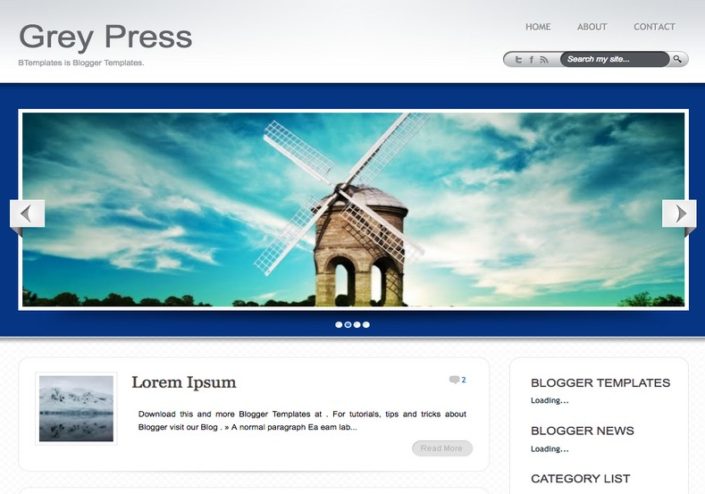 Grey Press Blogger Template 2014 Free Download