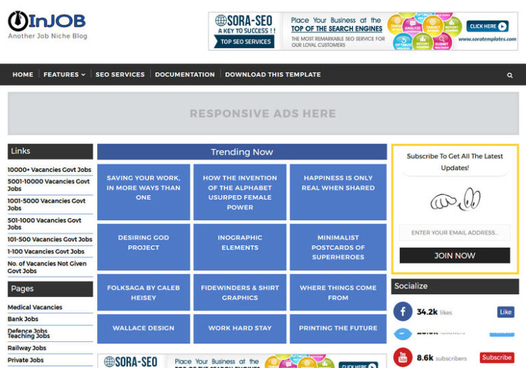 InJob Blogger Template • Blogspot Templates 2025