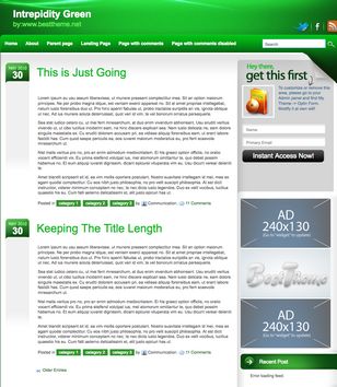 Intrepidity Green Blogger Template 2014 Free Download