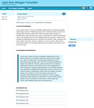 Light Blue Blogger Template 2014 Free Download
