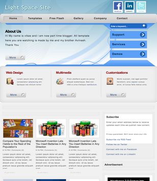 Light Space Blogger Template 2014 Free Download