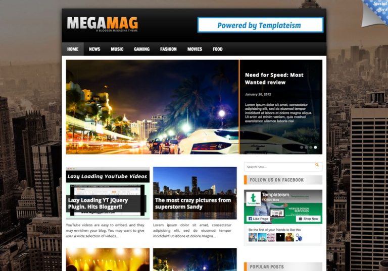 MegaMag Blogger Template 2014 Free Download