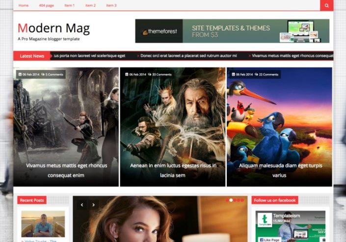Modern Mag Responsive Blogger Template 2014 Free Download