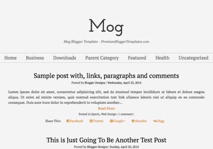 Mog Simple Blogger Template • Blogspot Templates 2025