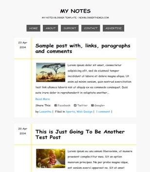 My Notes Blogger Template 2015 Free Download