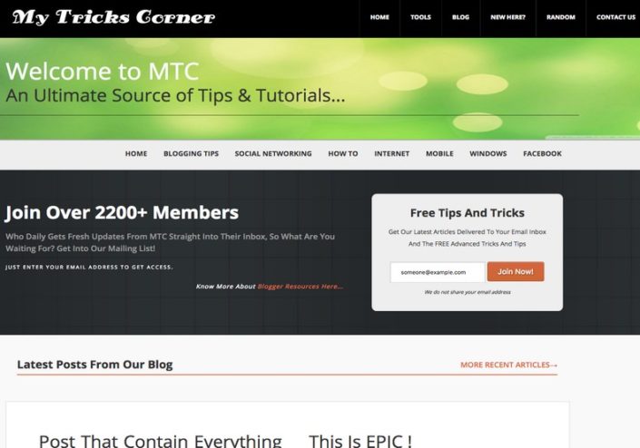 MyTricks Corner Responsive V2 Blogger Template 2014 Free Download