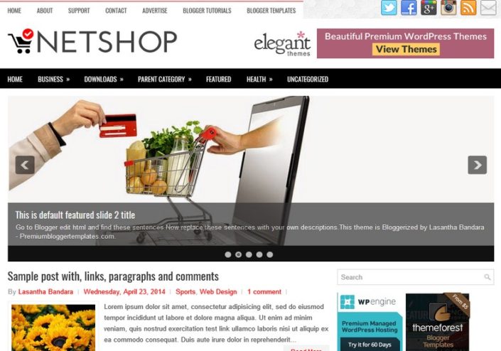 NetShop 2 Columns Blogger Template • Blogspot Templates 2024