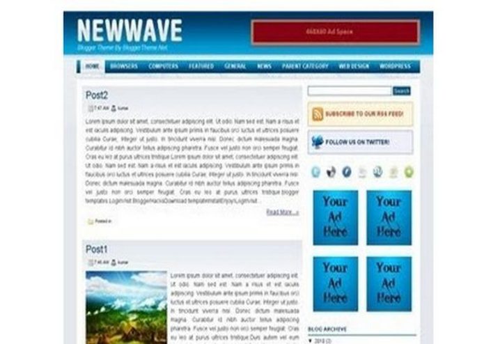 New Wave Blogger Template 2014 Free Download