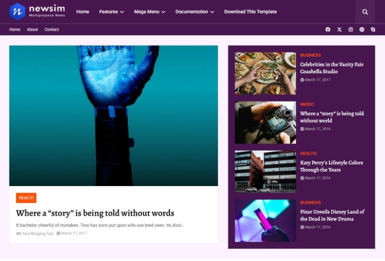 Newsim Blogger Template • Blogspot Templates 2025