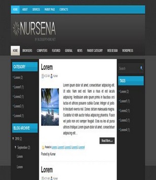 Nursena Blogger Template 2014 Free Download