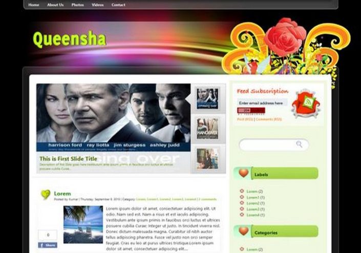 Queensha Blogger Template 2014 Free Download