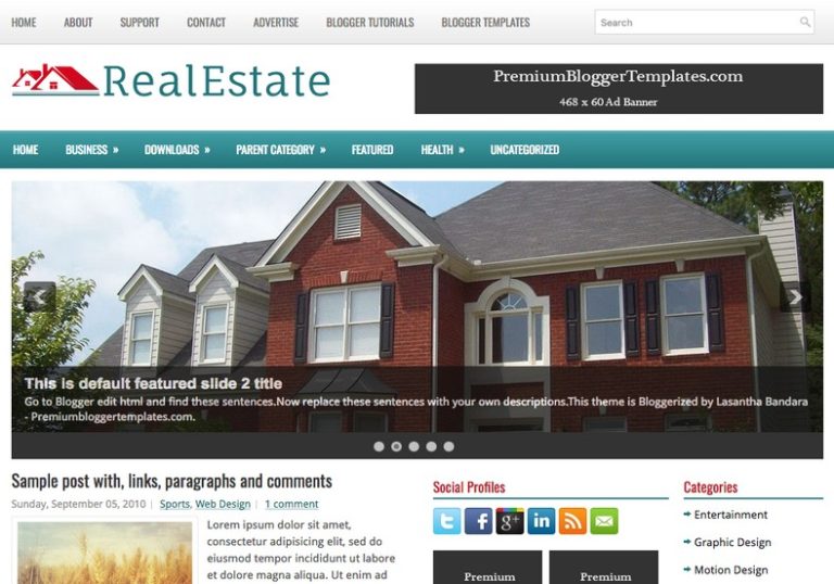 RealEstate Blogger Template • Blogspot Templates 2025