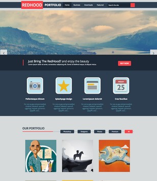 Red Hood Portfolio Blogger Template 2014 Free Download