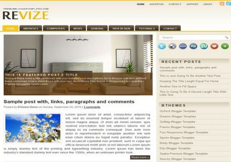 Revize Blogger Template 2014 Free Download