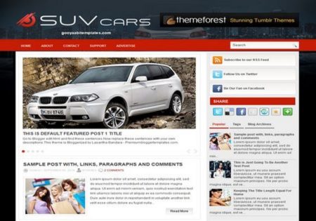 SUV Cars Blogger Template 2013 Free Download