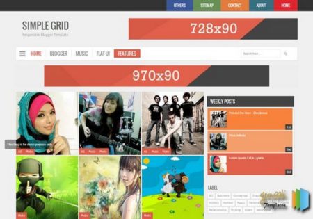 Simple Grid V2 Responsive Blogger Template 2014 Free Blogger Themes