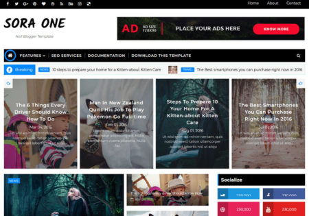 Sora One Blogger Template • Blogspot Templates 2025