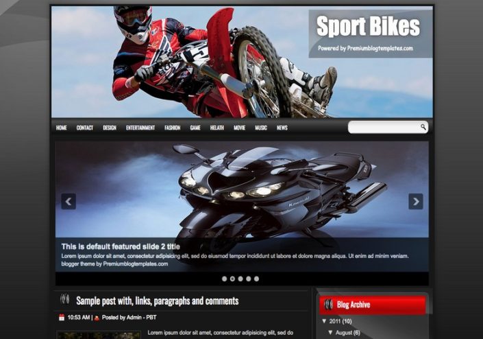 Sport Bikes Blogger Template 2014 Free Download
