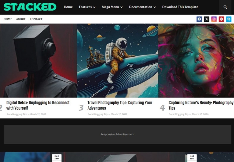 Stacked Blogger Template • Blogspot Templates 2025