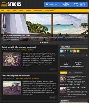 Stacks Dark Blogger Template • Blogspot Templates 2025