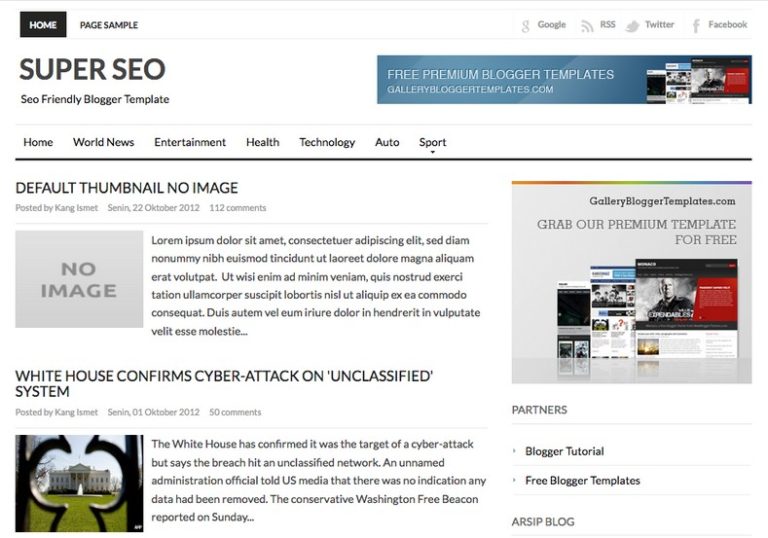 Super SEO Blogger Template 2014 Free Blogger Templates