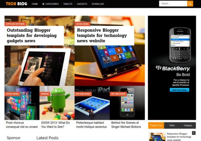 Tech Blog Blogger Template 2014 Free Download