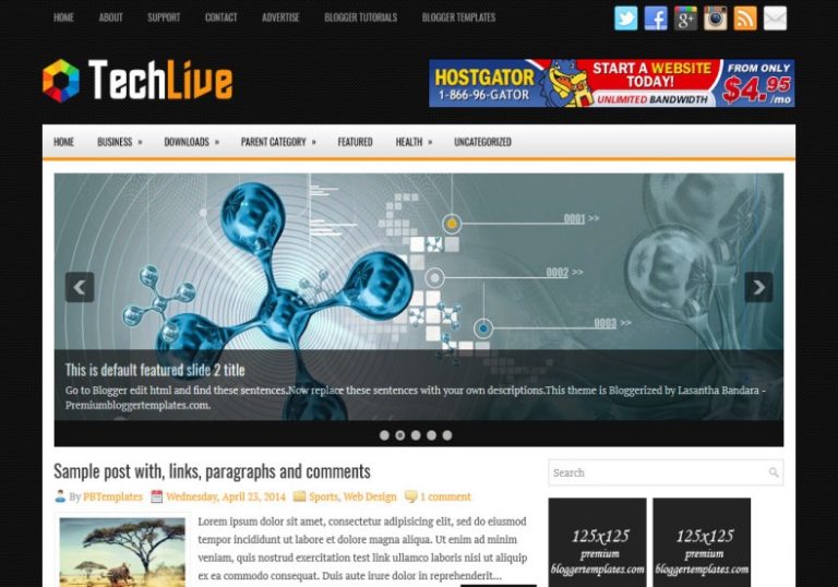 Responsive TechLive Blogger Template Free 2015