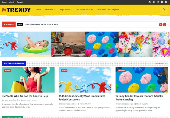 Trendy Magazine Blogger Template • Blogspot Templates 2025