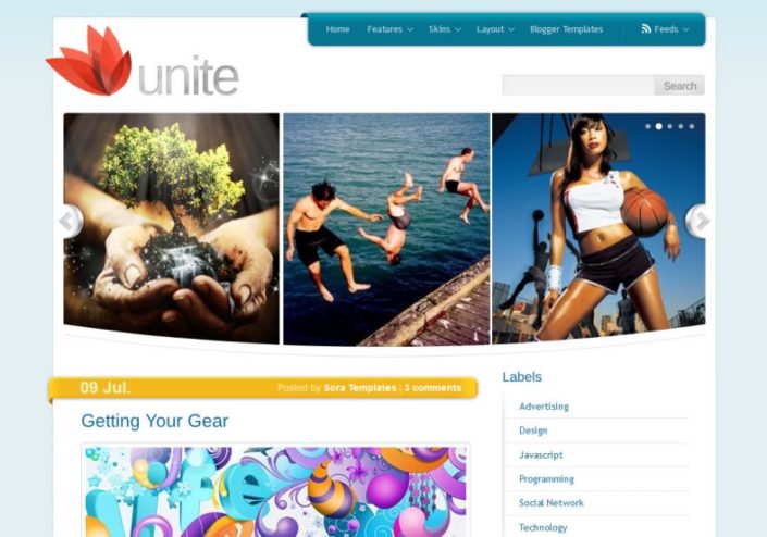 Unite Blogger Template 2014 Free Download