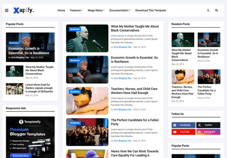 Xapify Blogger Template • Blogspot Templates 2026