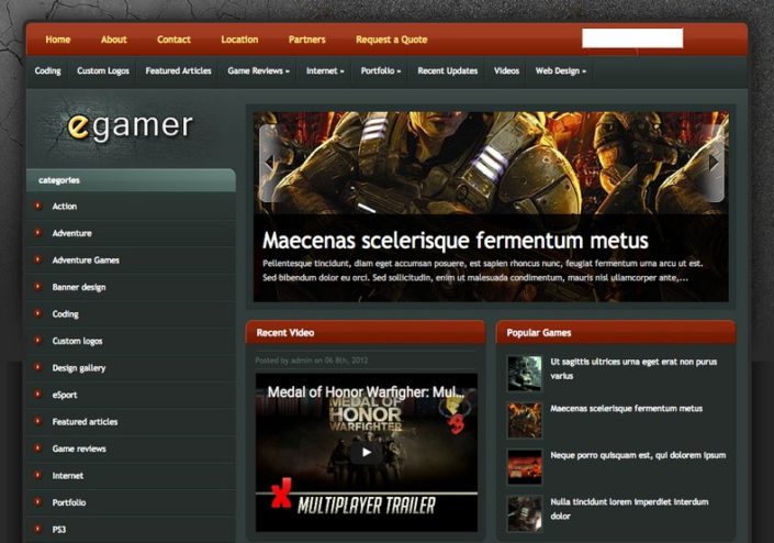 eGamer Blogger Template 2014 Free Download